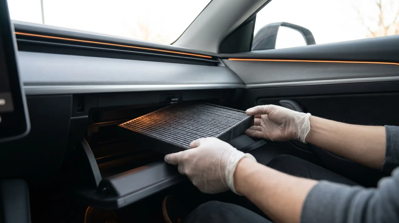Filtre habitacle Tesla Model 3/Y : rôle, pollution, quand le changer ...